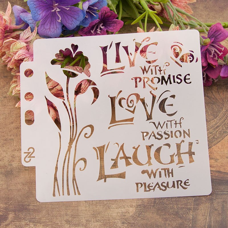 5×5 Craft Stencil – Live Love Laugh - TRC Creative
