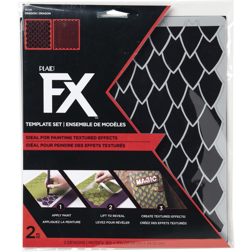 FX Mylar Laser Stencil 8″x9″ 2/Pkg – Dragon - TRC Creative
