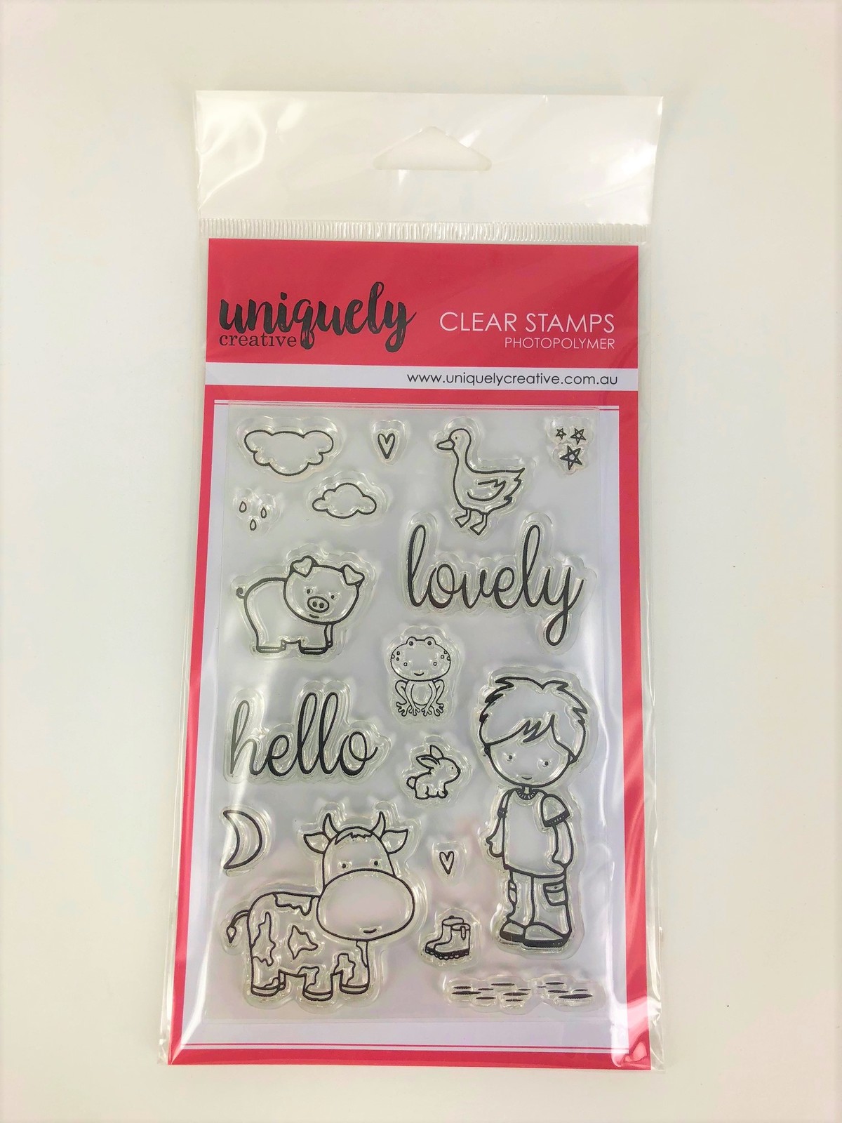 Hello Lovely Stamp Set – 17 pieces - TRC Creative