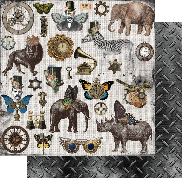 Steampunk Safari 12 x 12 Paper - TRC Creative